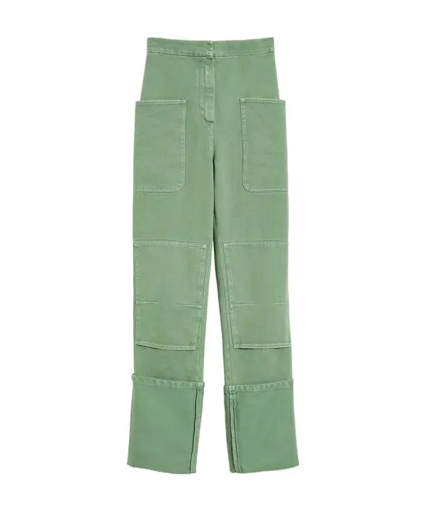 Max Mara High-waisted Straight-leg Trousers With Asymmetrical Pockets