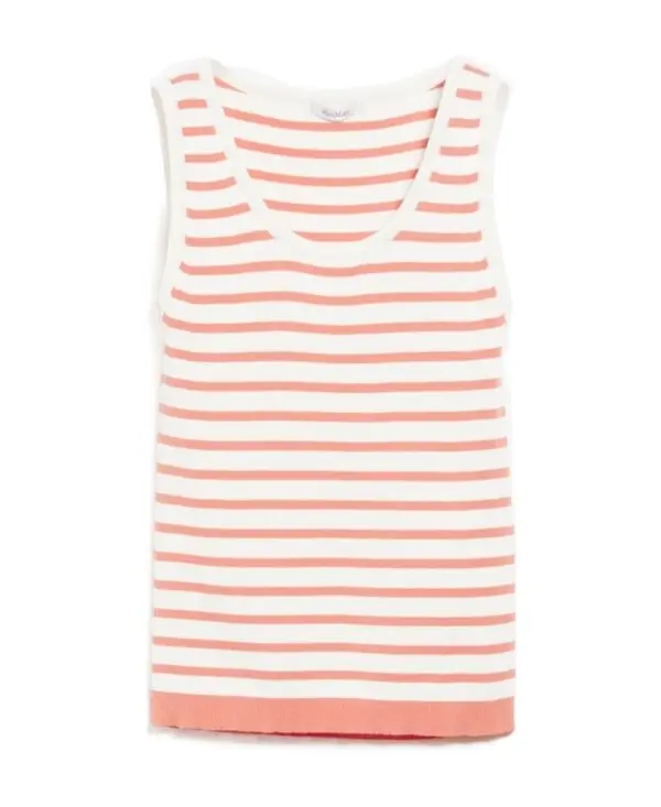 Max Mara Striped Knitted Tank Top - White