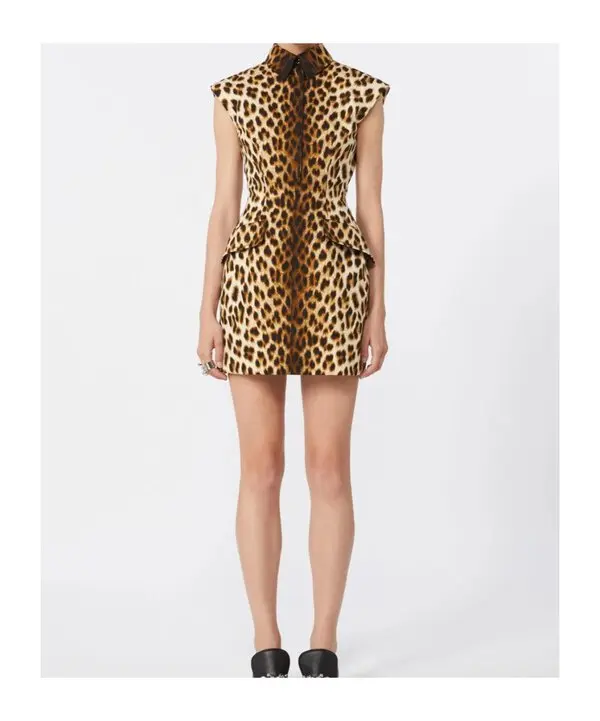 Sportmax Lonza Leopard Printed Midi Dress - Brown