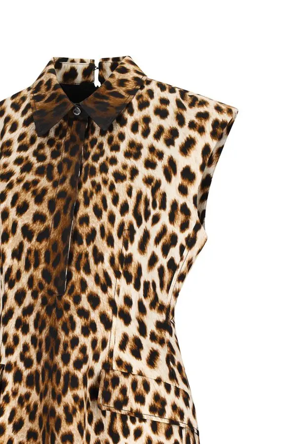 Sportmax Lonza Leopard Printed Midi Dress - Brown
