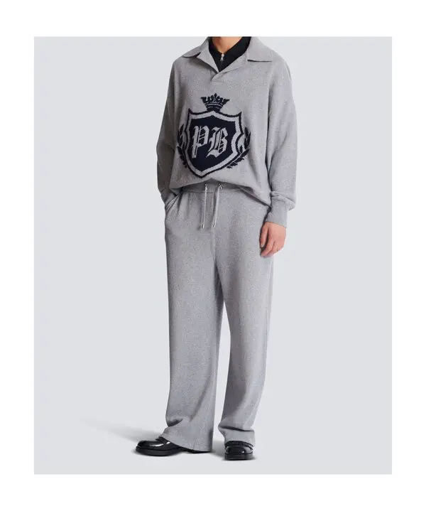 Balmain Logo Patch Straight-leg Trousers
