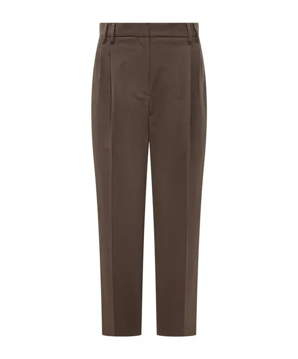 Brunello Cucinelli Pleated-front Tailored Trousers - Brown