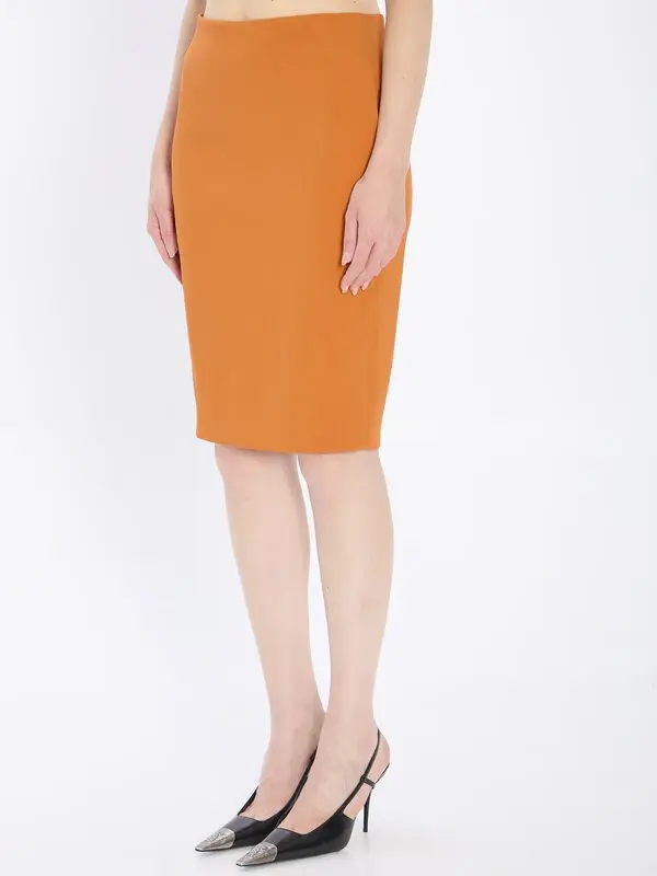 Saint Laurent Mid-rise Pencil Skirt - Orange