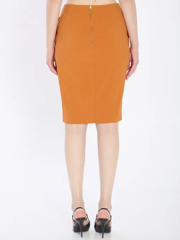 Saint Laurent Mid-rise Pencil Skirt - Orange