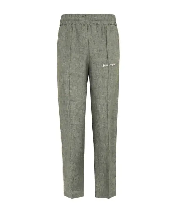 Palm Angels Logo Embroidered Side Stripe Detailed Track Pants - Gray