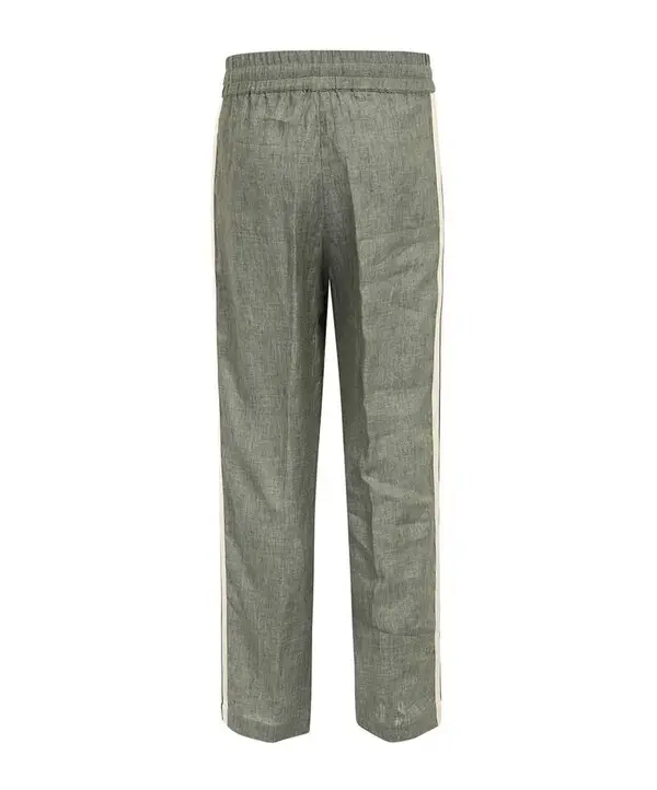 Palm Angels Logo Embroidered Side Stripe Detailed Track Pants - Gray