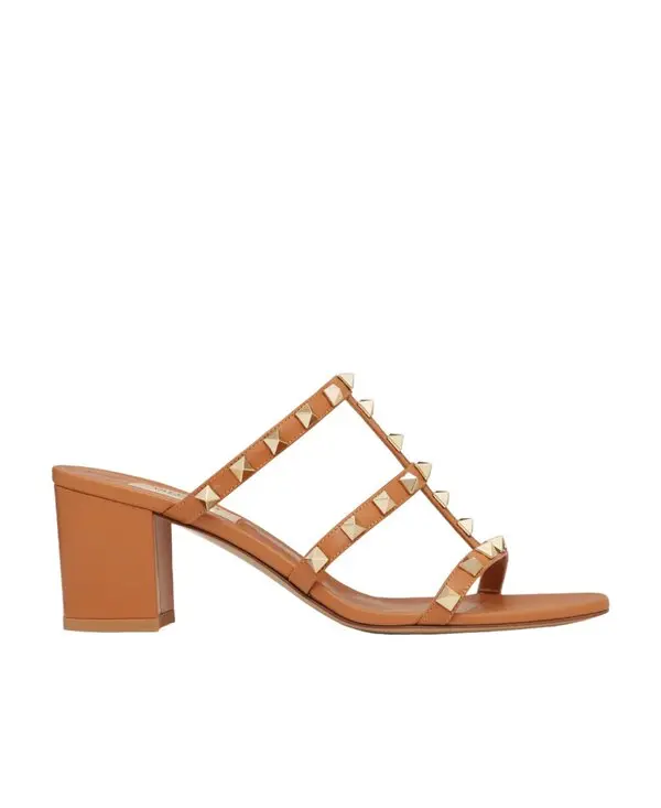 Valentino Garavani Rockstud Open Toe Sandals - Brown