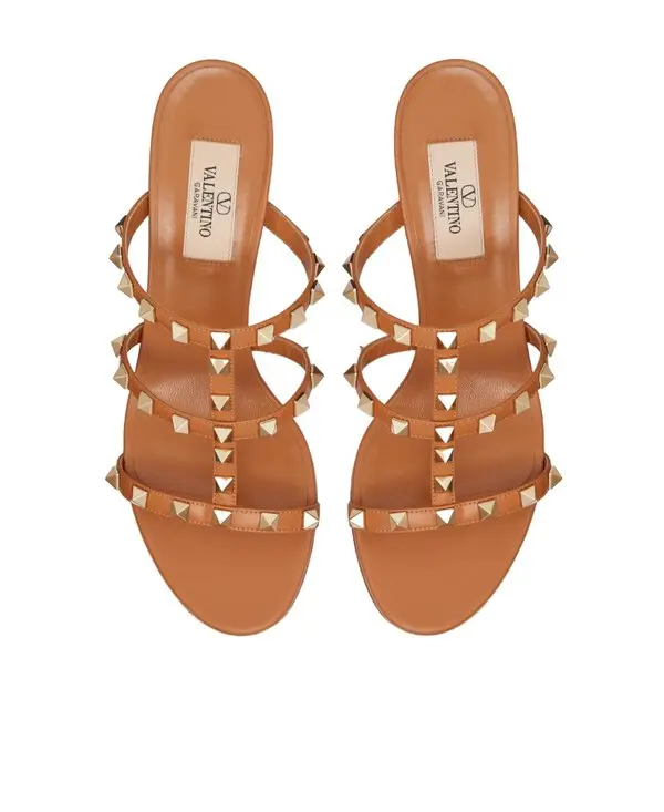 Valentino Garavani Rockstud Open Toe Sandals - Brown