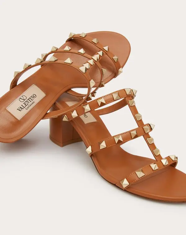 Valentino Garavani Rockstud Open Toe Sandals - Brown