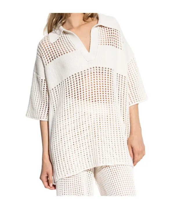 LISA YANG Lei Open-knit Cashmere Top