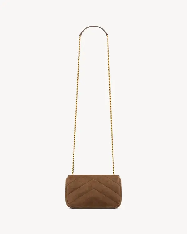 Saint Laurent Loulou Logo Plaque Mini Shoulder Bag - Brown