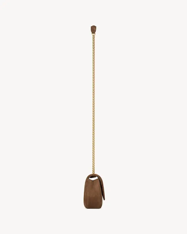 Saint Laurent Loulou Logo Plaque Mini Shoulder Bag - Brown