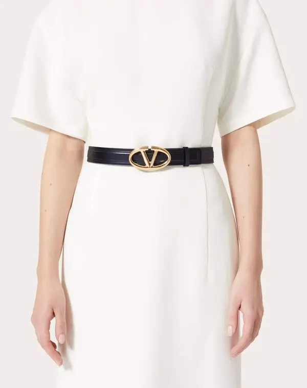 Valentino Garavani Vlogo Signature Reversible Belt - Black/brown