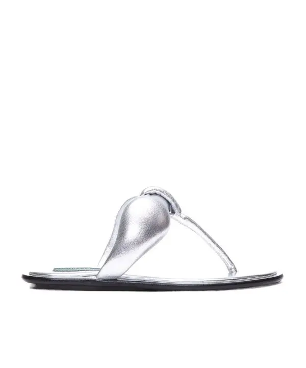 Emilio Pucci Metallic-effect Thong Sandals - Silver