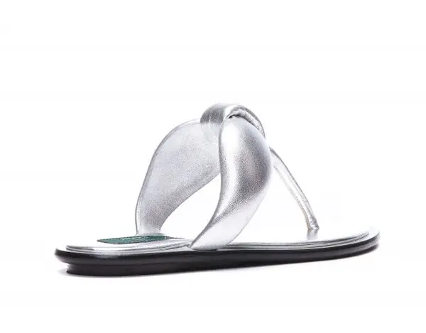 Emilio Pucci Metallic-effect Thong Sandals - Silver