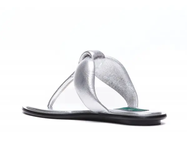 Emilio Pucci Metallic-effect Thong Sandals - Silver