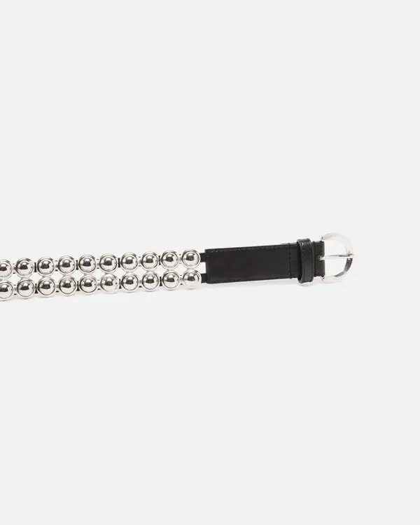 Pinko Embellished Leather Belt With Clasp