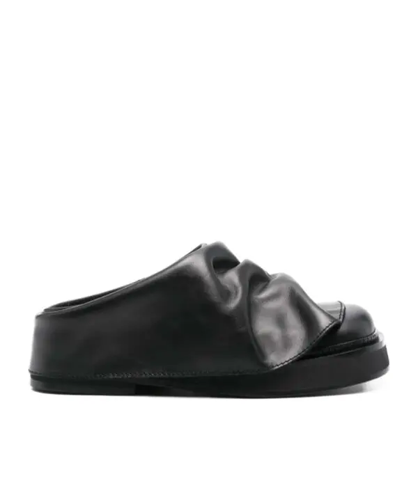 Attico Square Toe Muller Shoes - Black