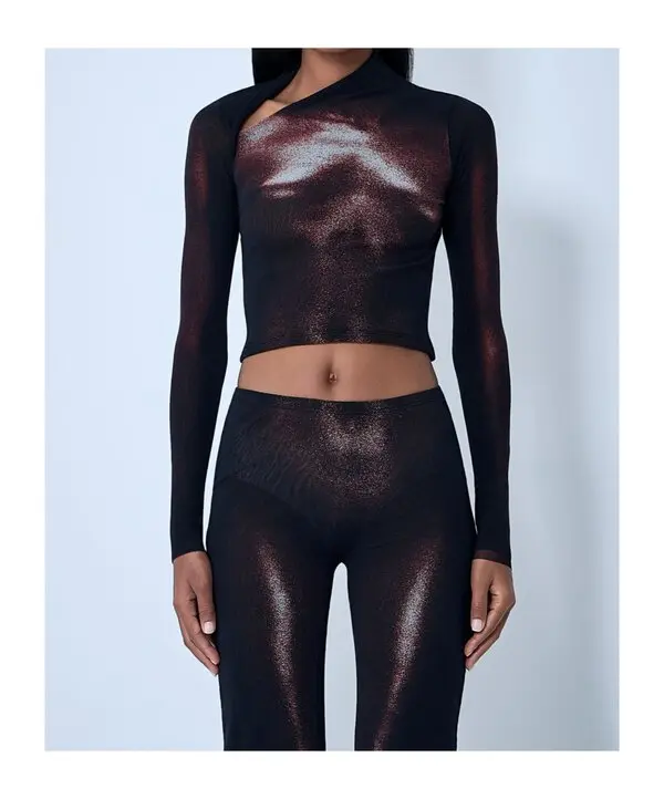 JEAN PAUL GAULTIER Long Sleeve Cut-out Logo T-shirt