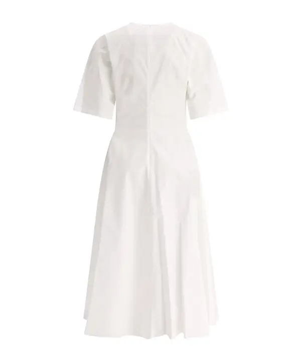Alaïa A-line Pleated Dress With V-neck And Short Sleeves