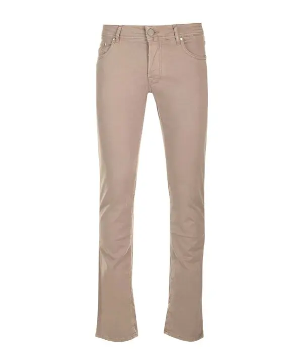 Jacob Cohen Nick Mid-rise Slim-fit Trousers - Nude