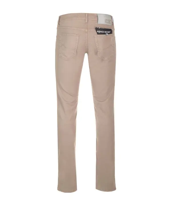 Jacob Cohen Nick Mid-rise Slim-fit Trousers - Nude