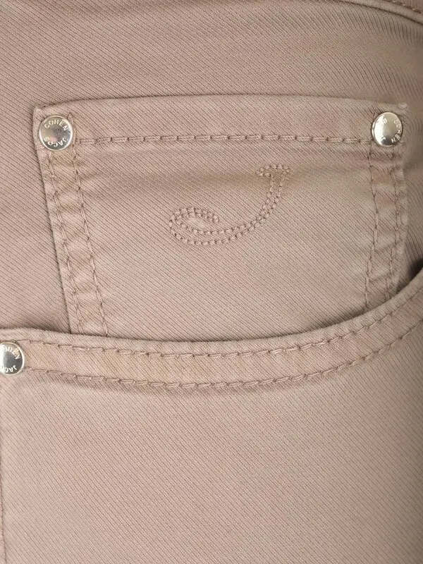 Jacob Cohen Nick Mid-rise Slim-fit Trousers - Nude
