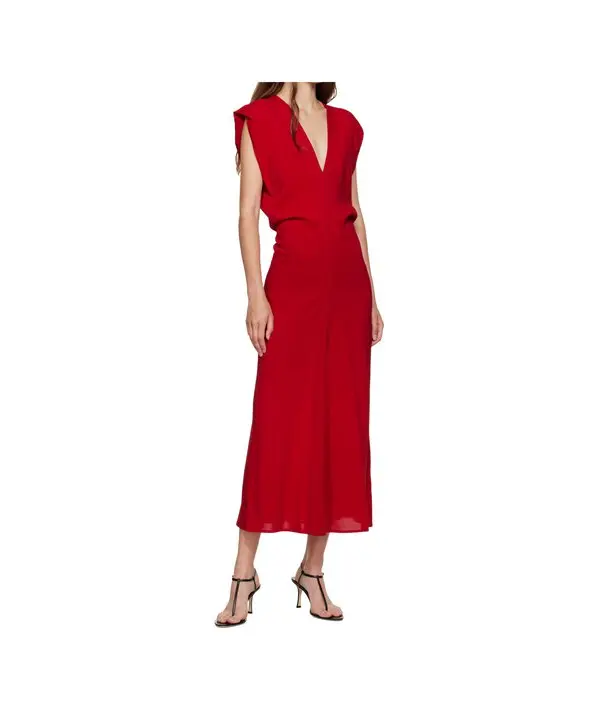 ST. AGNI Draped Maxi Dress With Train