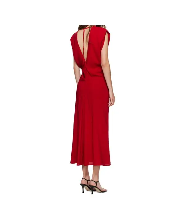 ST. AGNI Draped Maxi Dress With Train