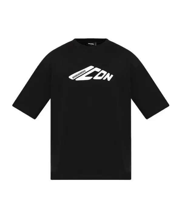 Dsquared2 Icon Logo Printed Crewneck T-shirt - Black