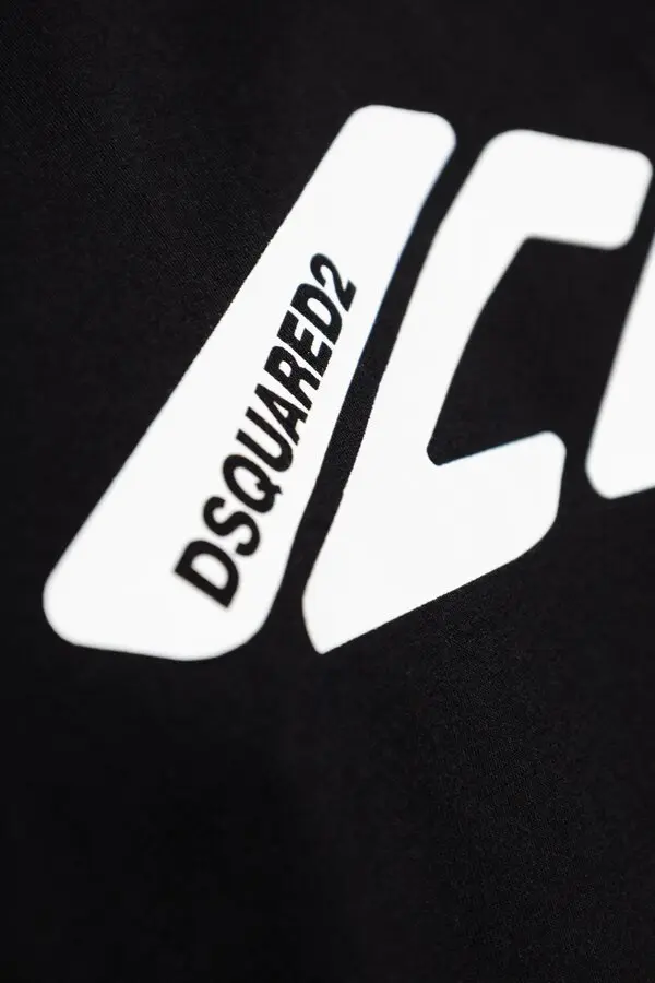 Dsquared2 Icon Logo Printed Crewneck T-shirt - Black