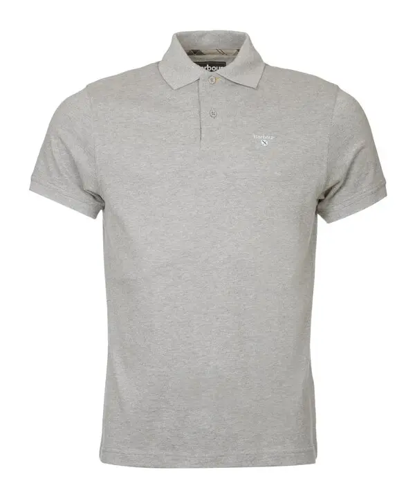Barbour Logo Embroidered Short-sleeved Polo Shirt - Gray