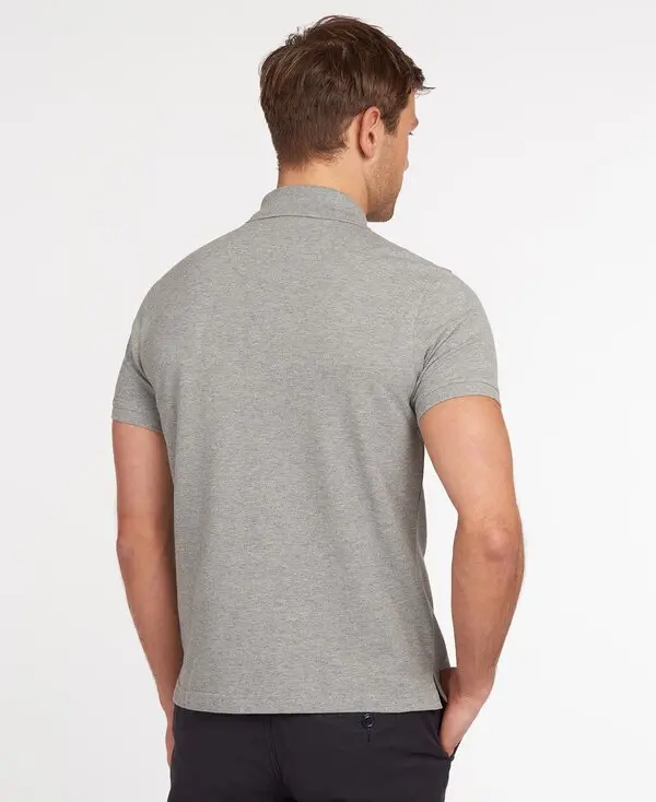 Barbour Logo Embroidered Short-sleeved Polo Shirt - Gray