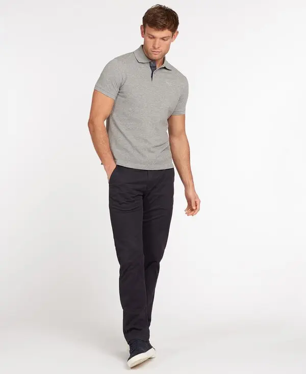 Barbour Logo Embroidered Short-sleeved Polo Shirt - Gray