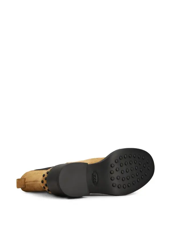 TOD'S Round Toe Pull-on Ankle Boots - Black