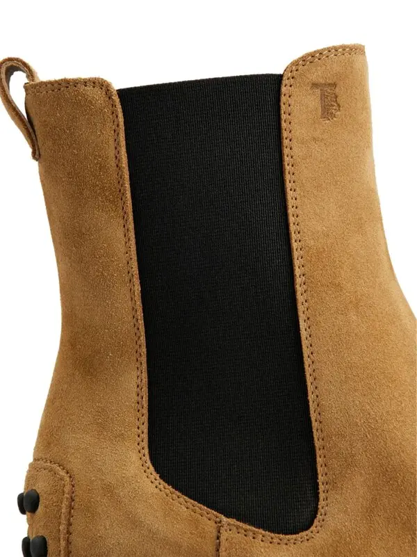 TOD'S Round Toe Pull-on Ankle Boots - Black