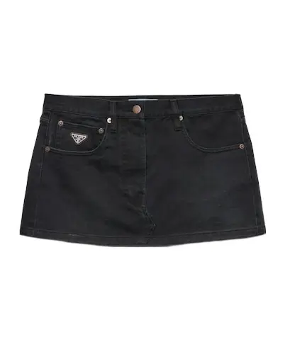 Prada Logo Patch Low-rise Mini Skirt - Black