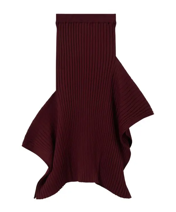 Stella McCartney Textured Knit Ribbed A-line Skirt