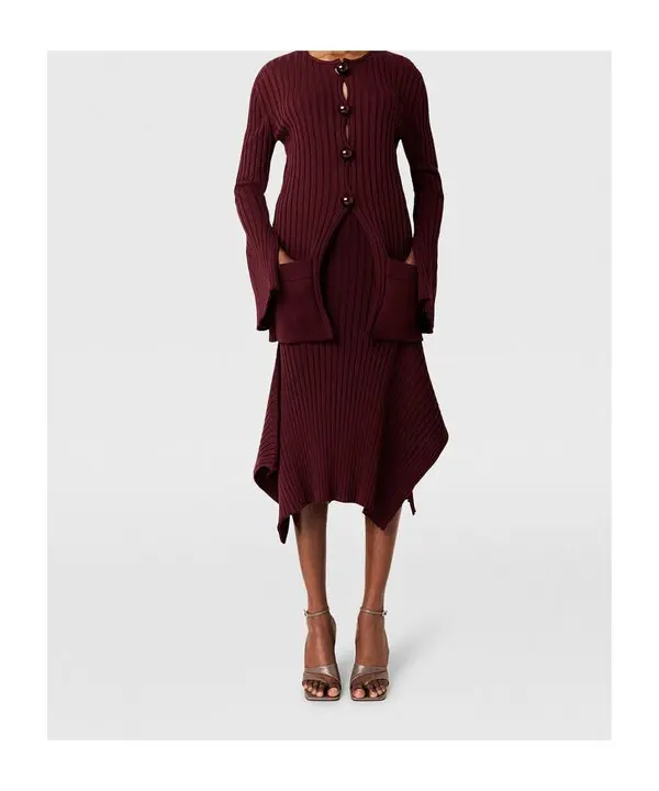 Stella McCartney Textured Knit Ribbed A-line Skirt