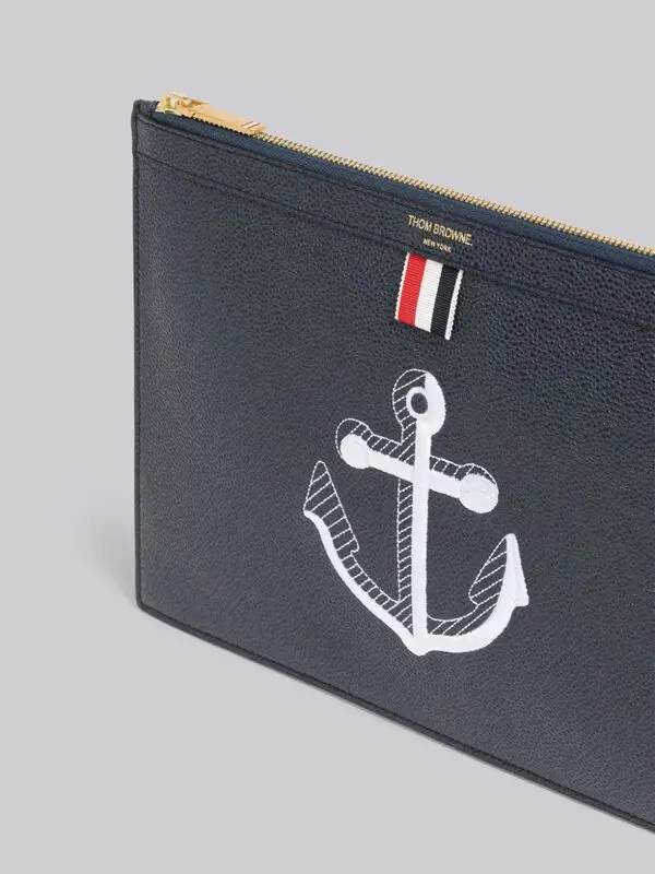 Thom Browne Anchor Embroidered Clutch