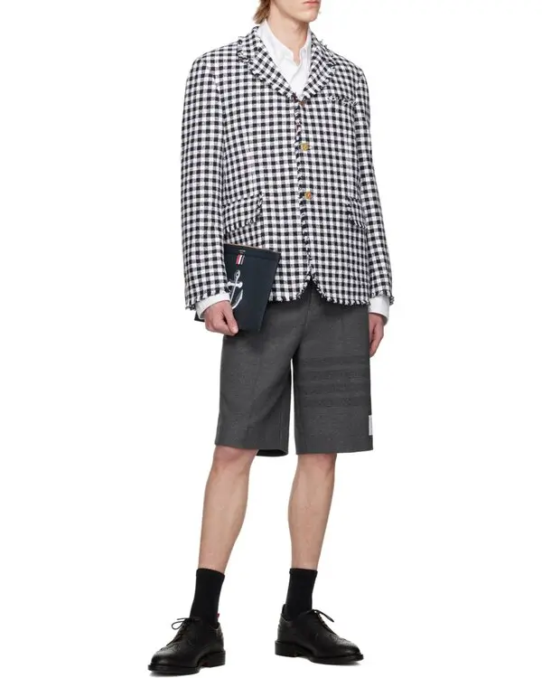 Thom Browne Anchor Embroidered Clutch