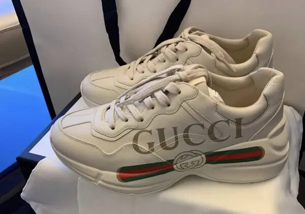 Gucci Rhyton Logo Sneakers - Nude