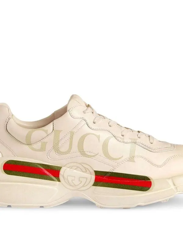 Gucci Rhyton Logo Sneakers - Nude