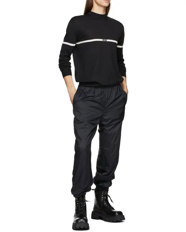 MSGM Logo Printed Drawstring Joggers - Black