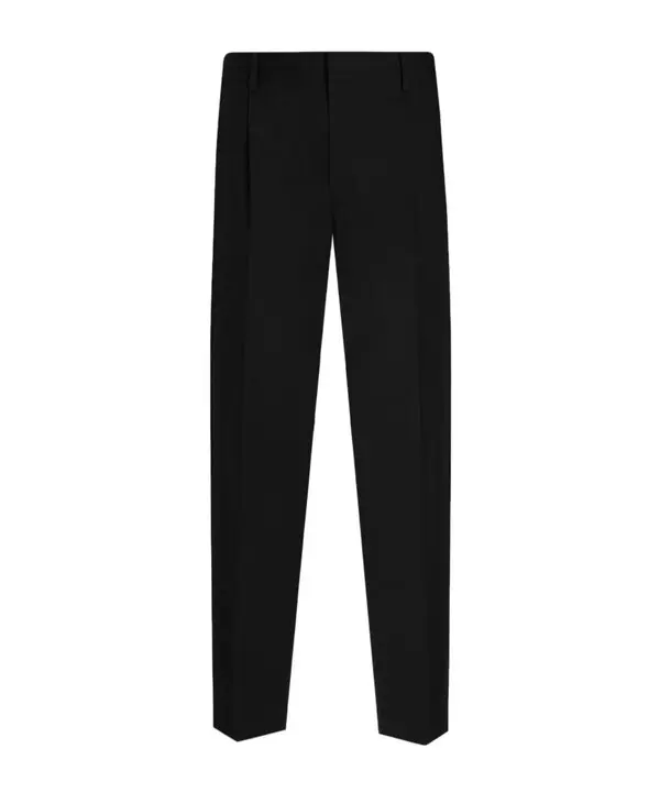 Dolce & Gabbana Logo Tag Pleated Trousers - Black
