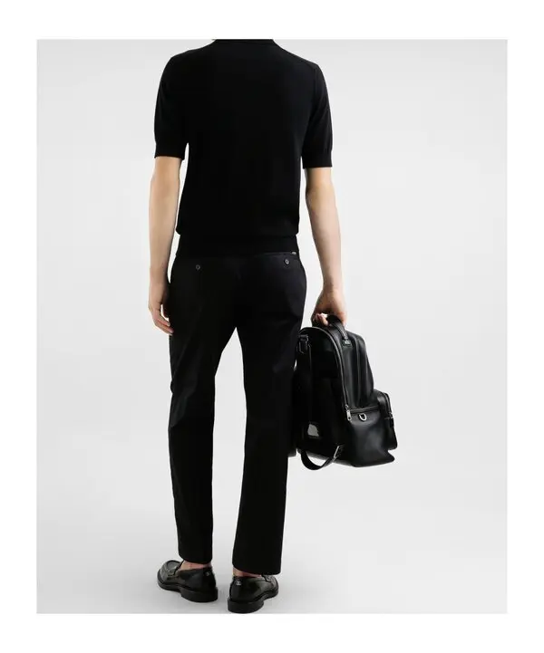 Dolce & Gabbana Logo Tag Pleated Trousers - Black