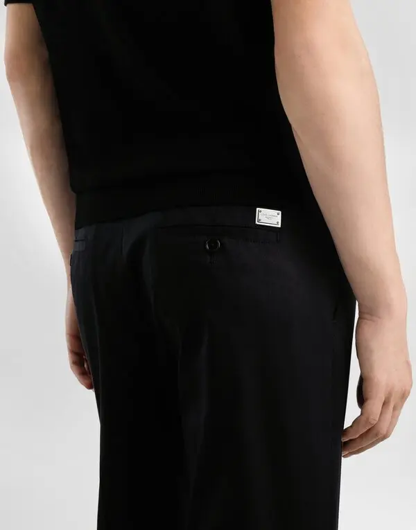 Dolce & Gabbana Logo Tag Pleated Trousers - Black