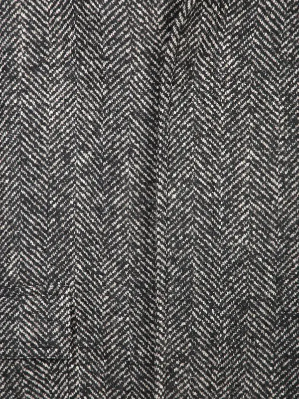 Tagliatore Herringbone Long-sleeved Coat - Black