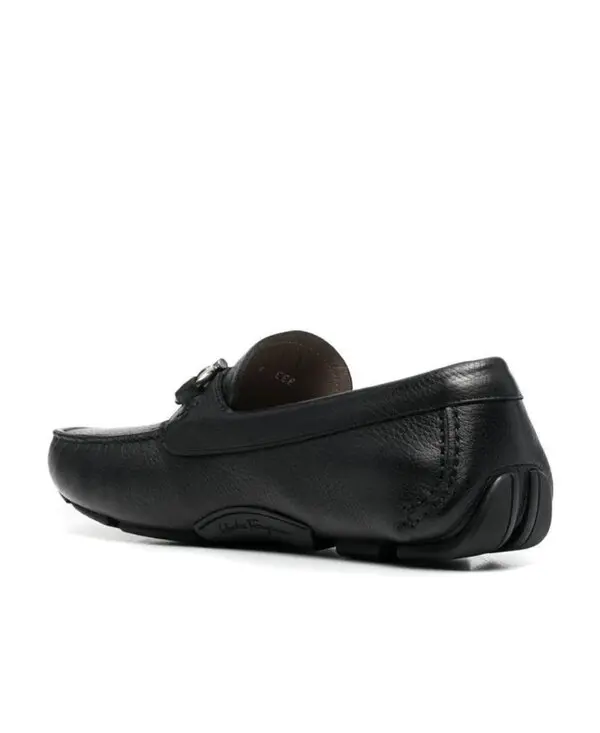 FERRAGAMO Gancini Horsebit Detail Loafers - Black