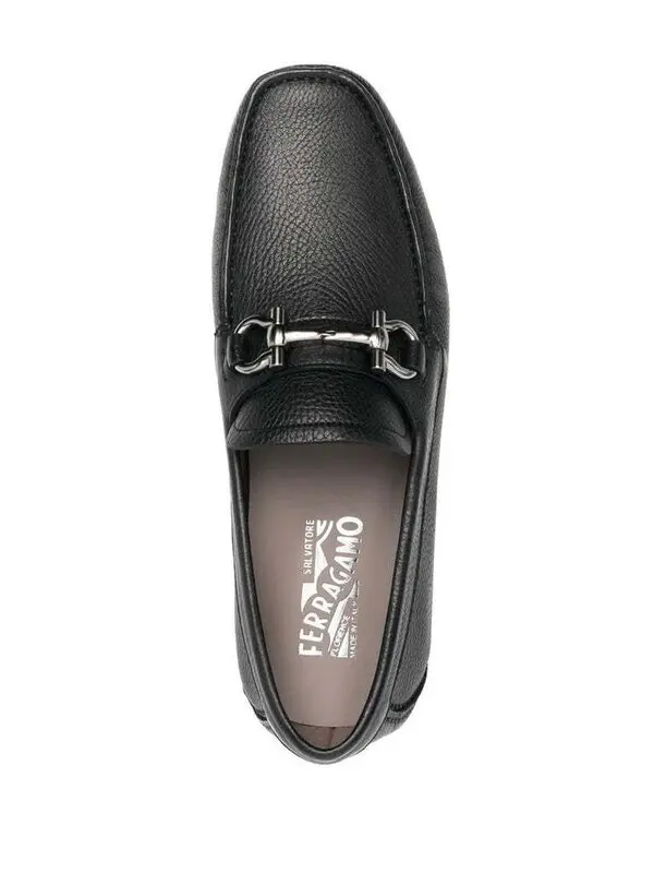 FERRAGAMO Gancini Horsebit Detail Loafers - Black